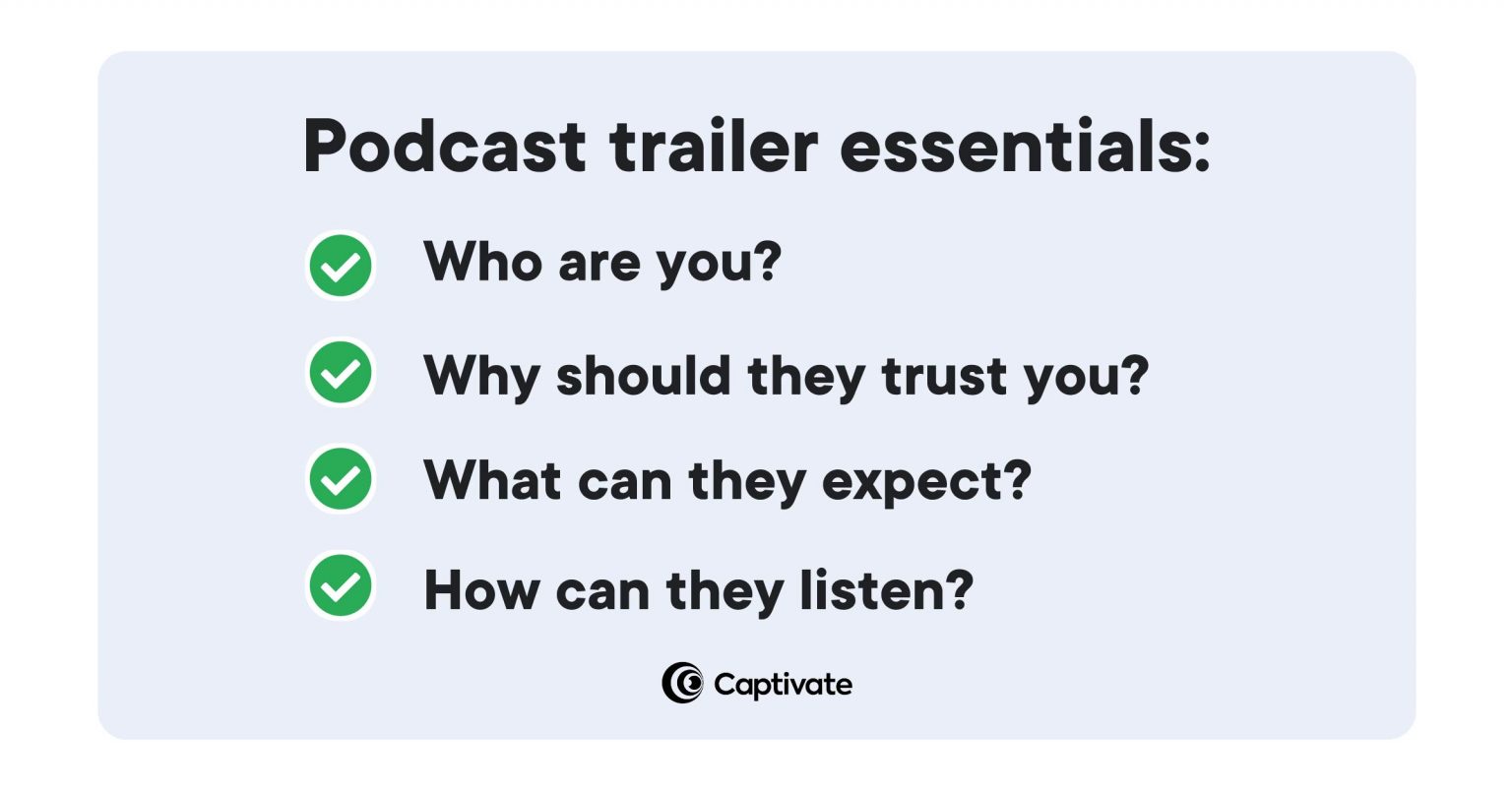 How to Make A Podcast Trailer: Our Foolproof Format! | Captivate