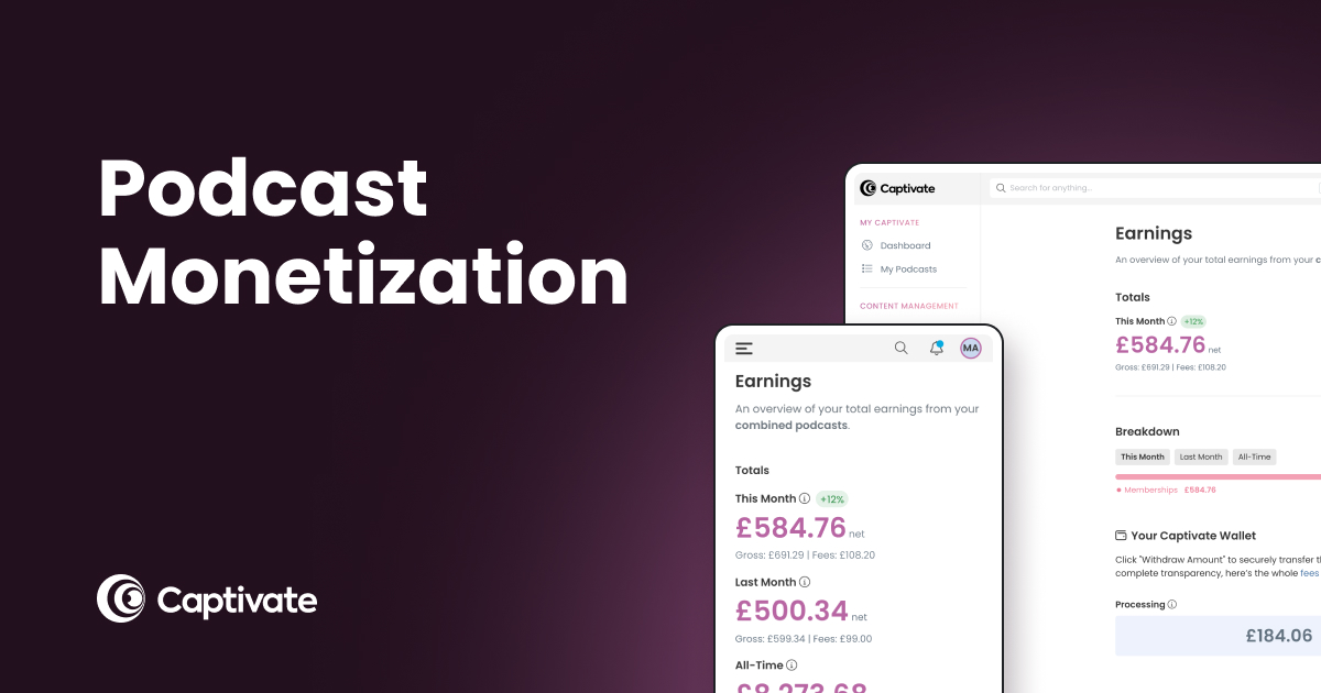 Podcast Monetization - Captivate Unlimited Podcast Hosting & Analytics