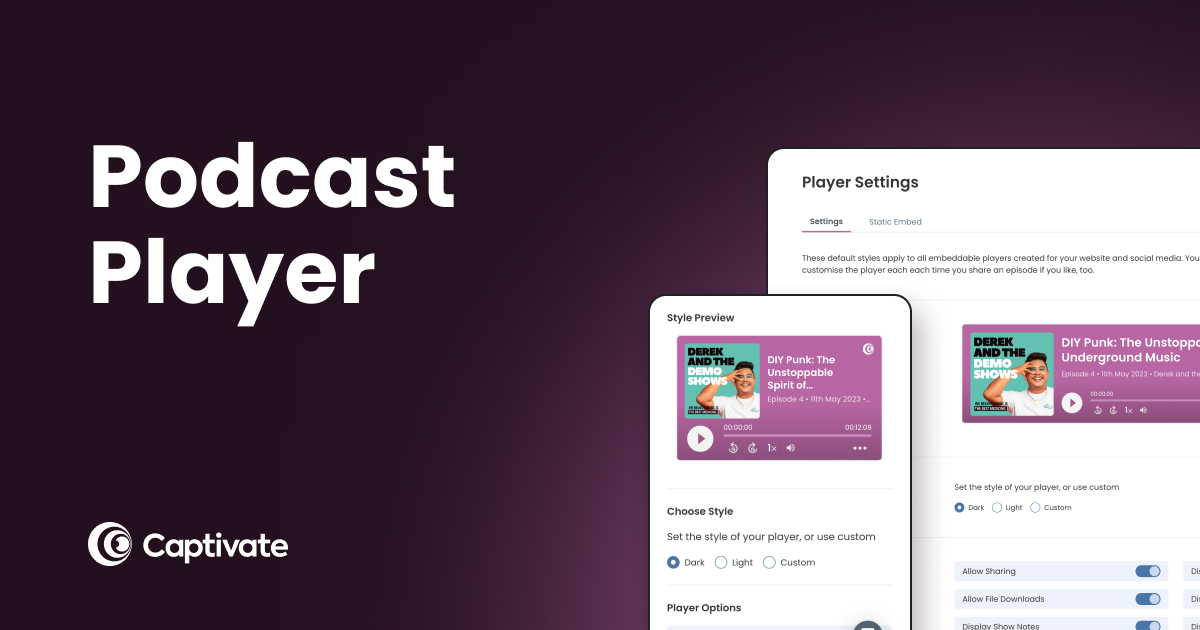 Podcast Player - Captivate Unlimited Podcast Hosting & Analytics