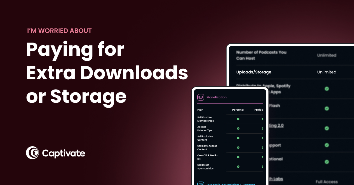 Stop Paying Extra for Downloads & Storage for your Podcast | Captivate